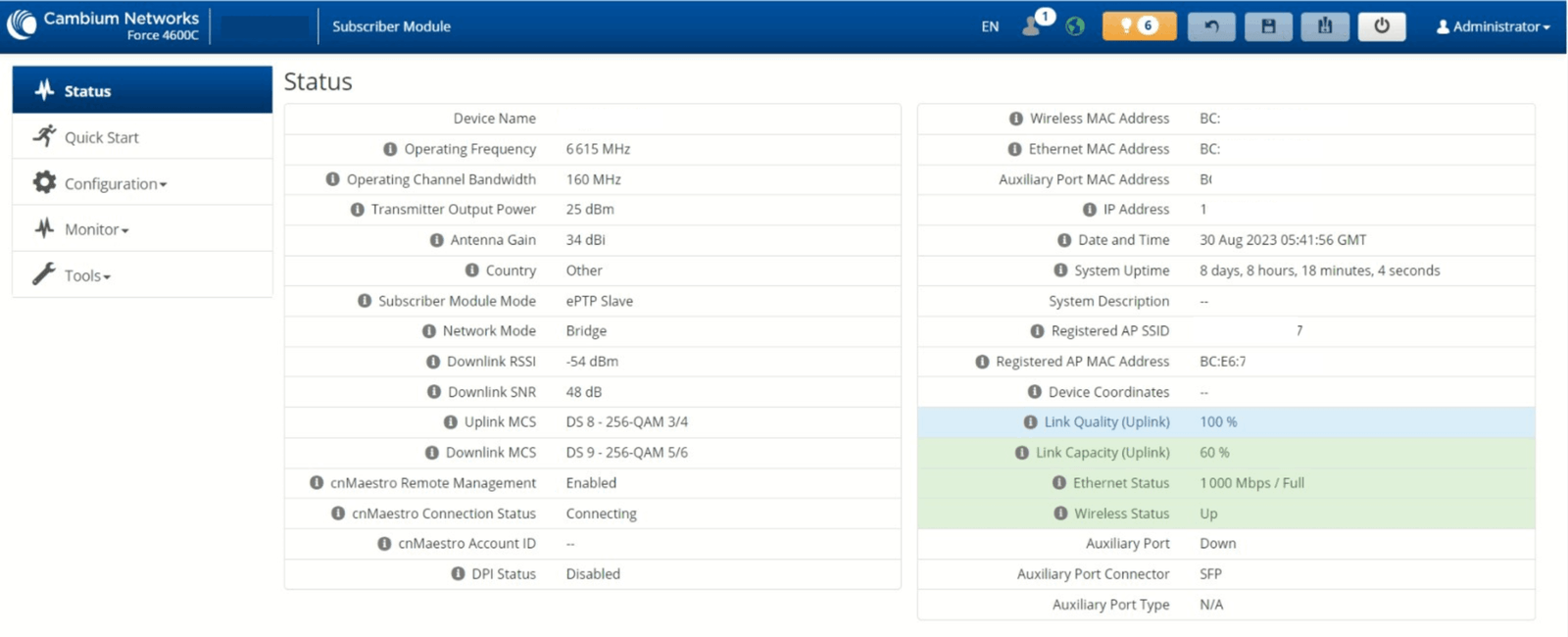 Caso de estudio - Force 4600c y NP1GEN2 a 28.6 km